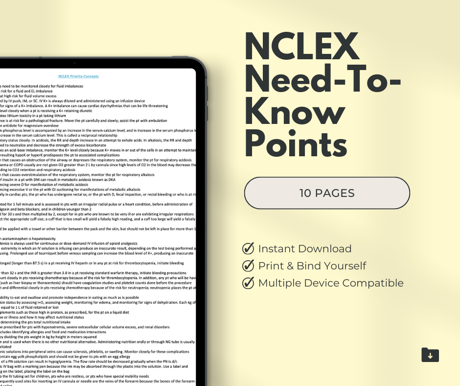 NCLEX Need-To-Know Points – NurseIQ