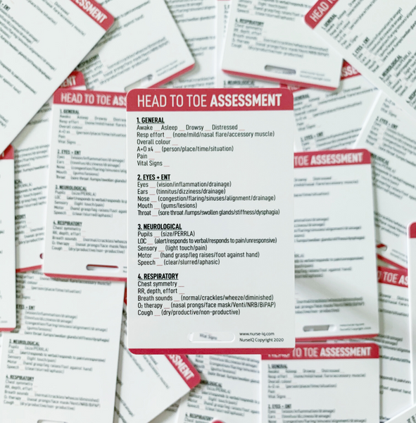 Head to Toe Assessment Nursing Reference Cards – NurseIQ